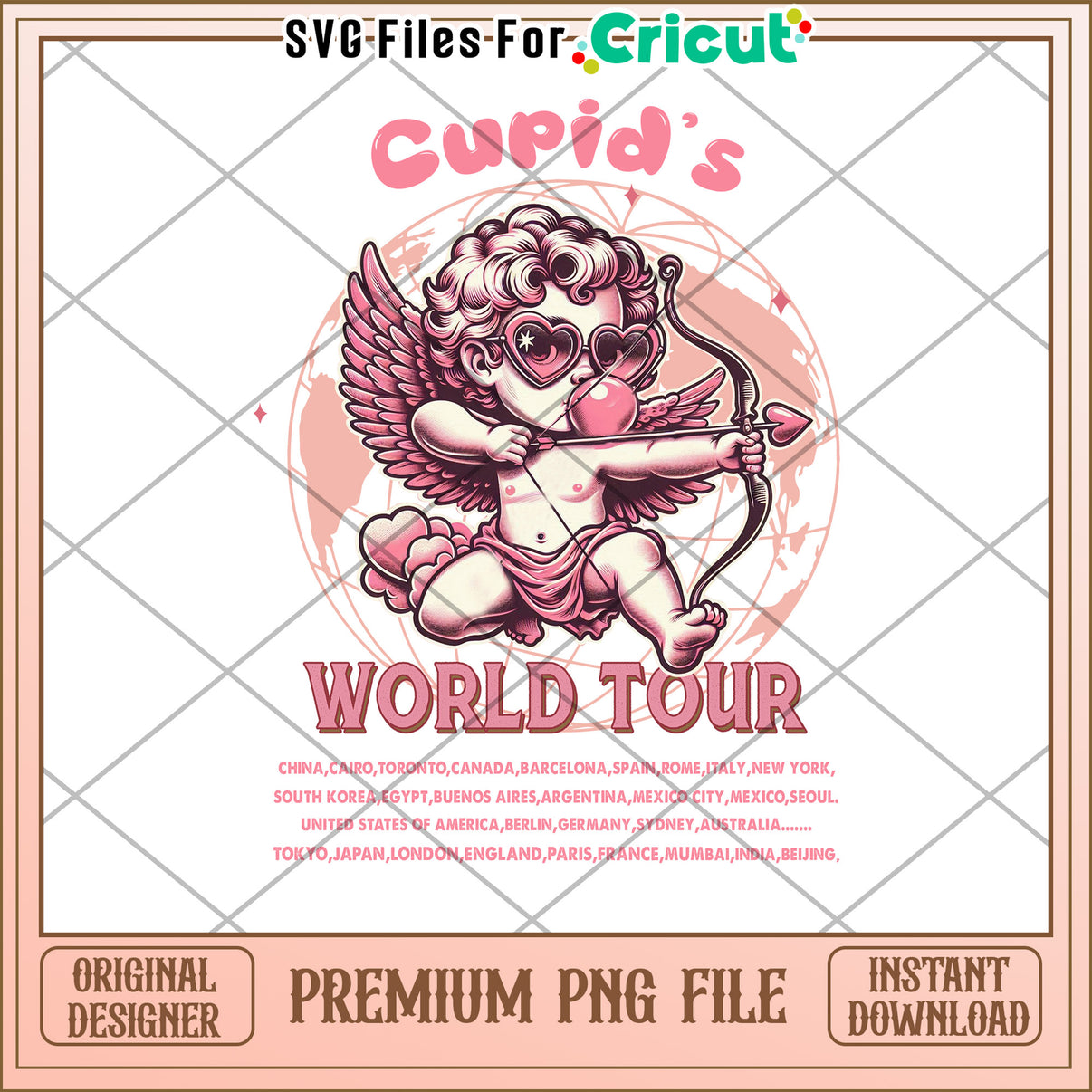 Cupids World Tour Premium PNG – svg files for cricut