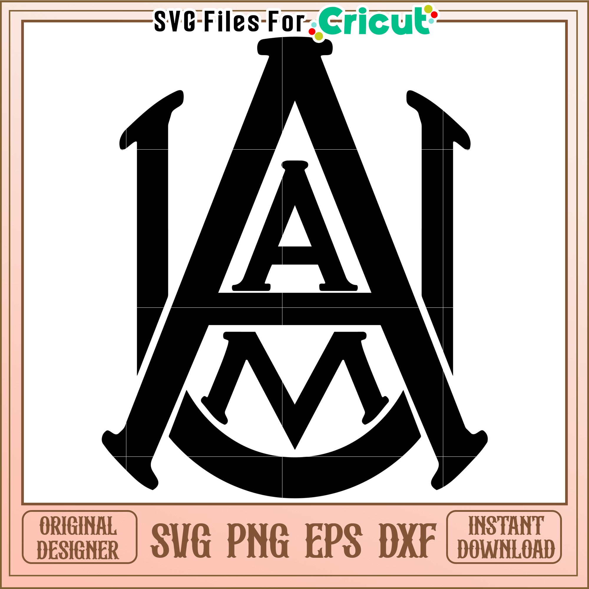 Custom Monogram SVG Design for Cricut, Instant Download for Crafting P ...