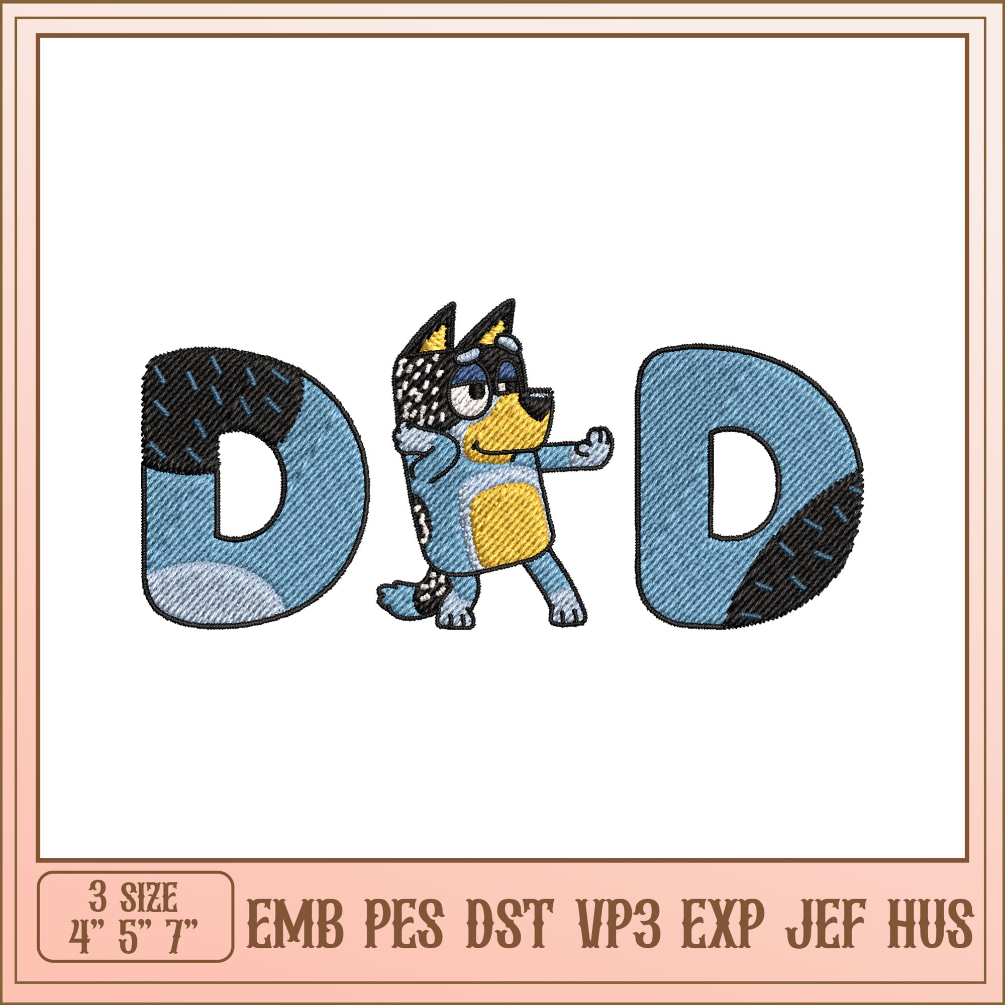 Cute Blue Dog D Embroidery Design for Kids Crafts Project – svg files ...
