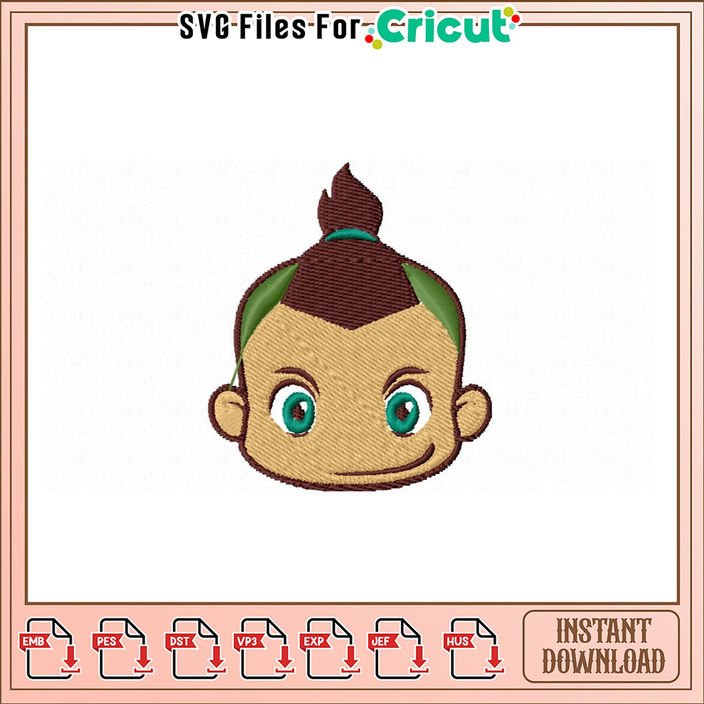 Cute Cartoon Character Embroidery Design Downloadable File – svg files ...