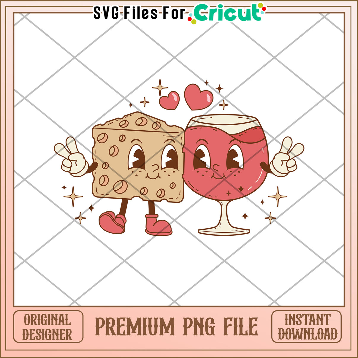 Cute Cheese Wine PNG Clipart – svg files for cricut