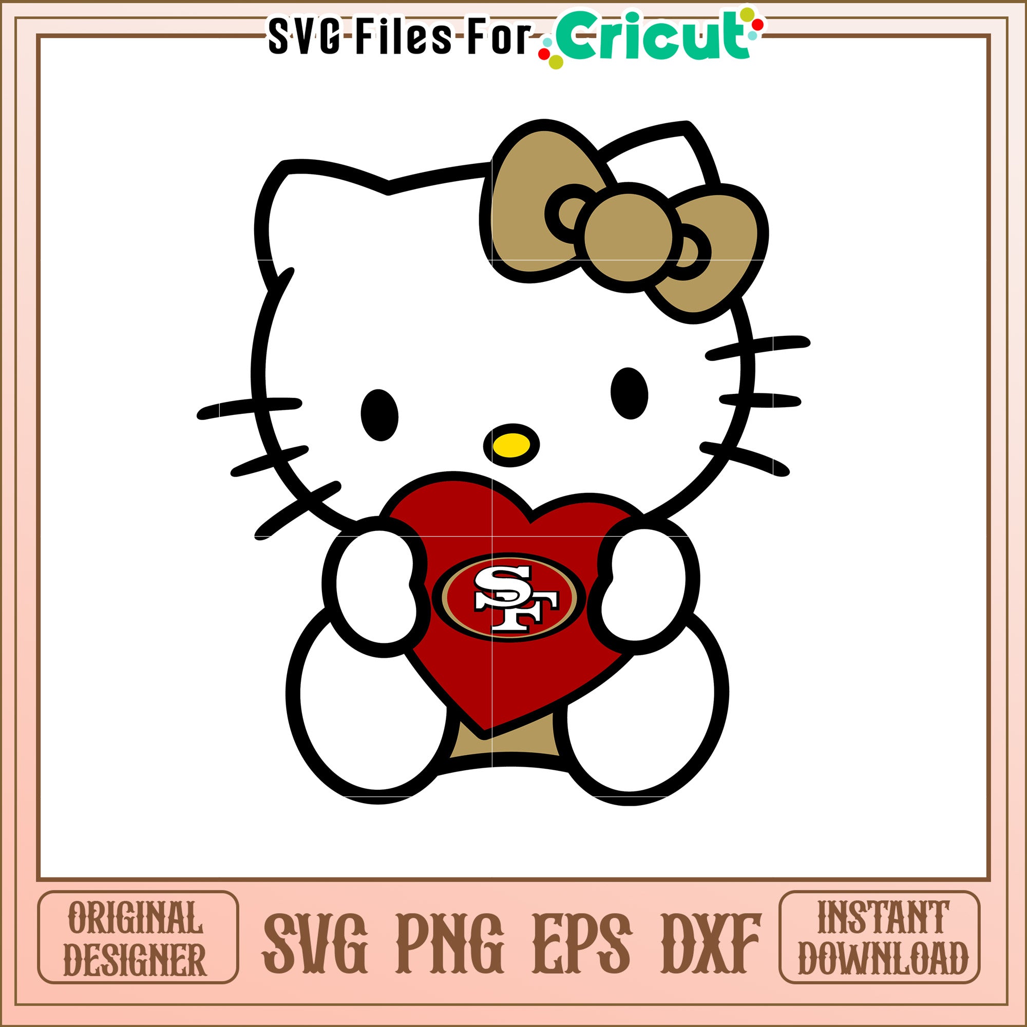 Cute Hello Kitty San Francisco 49ers SVG Design – svg files for cricut