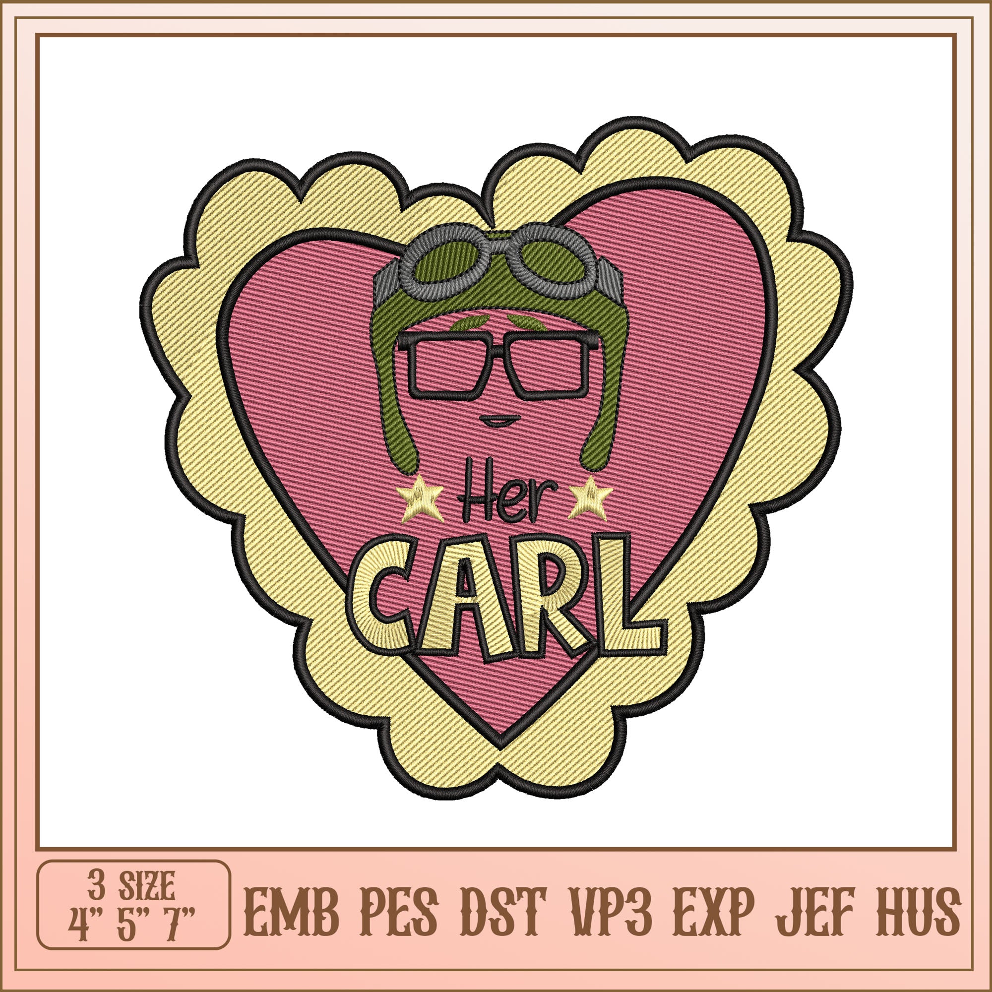 Cute Her Carl Heart Embroidery Design for All Machines 4x5x7 – svg ...