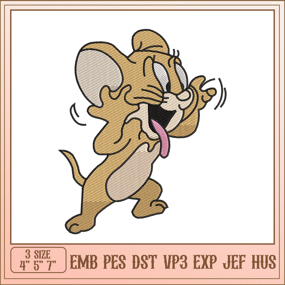 Cute Jerry Mouse Embroidery Design for All Formats and Sizes – svg ...