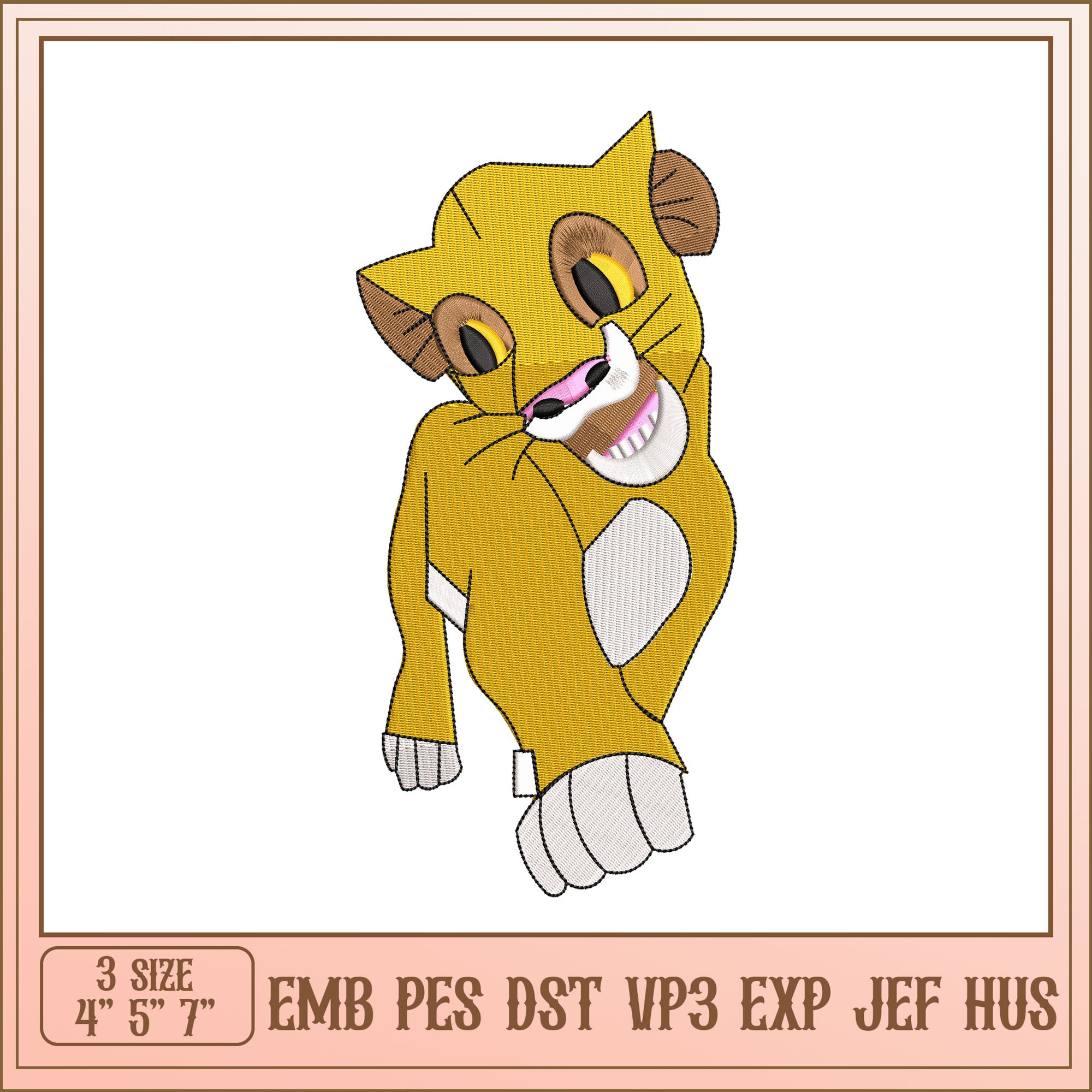 Cute Lion Cub Embroidery Design – svg files for cricut