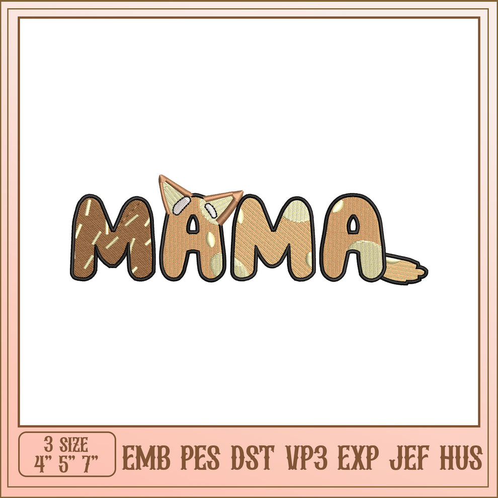 Cute Mama Embroidery Design in Multiple Sizes and Formats – svg files ...