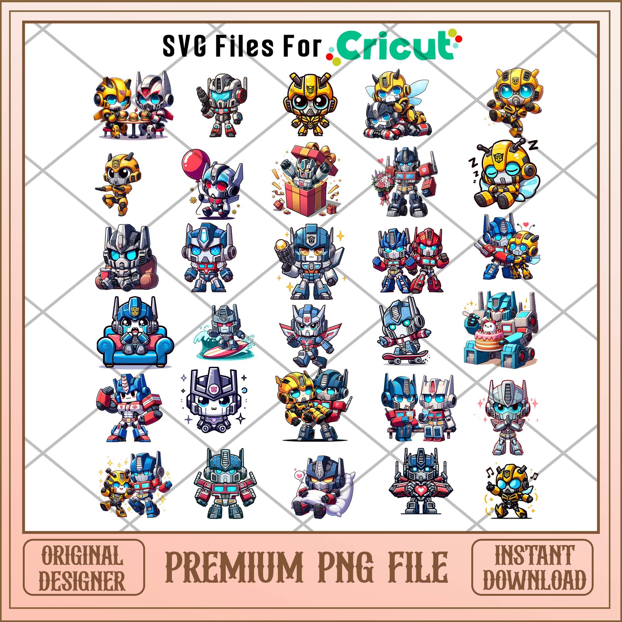 Transformers Chibi png bundle, Cute Transformers bundle – svg files for ...