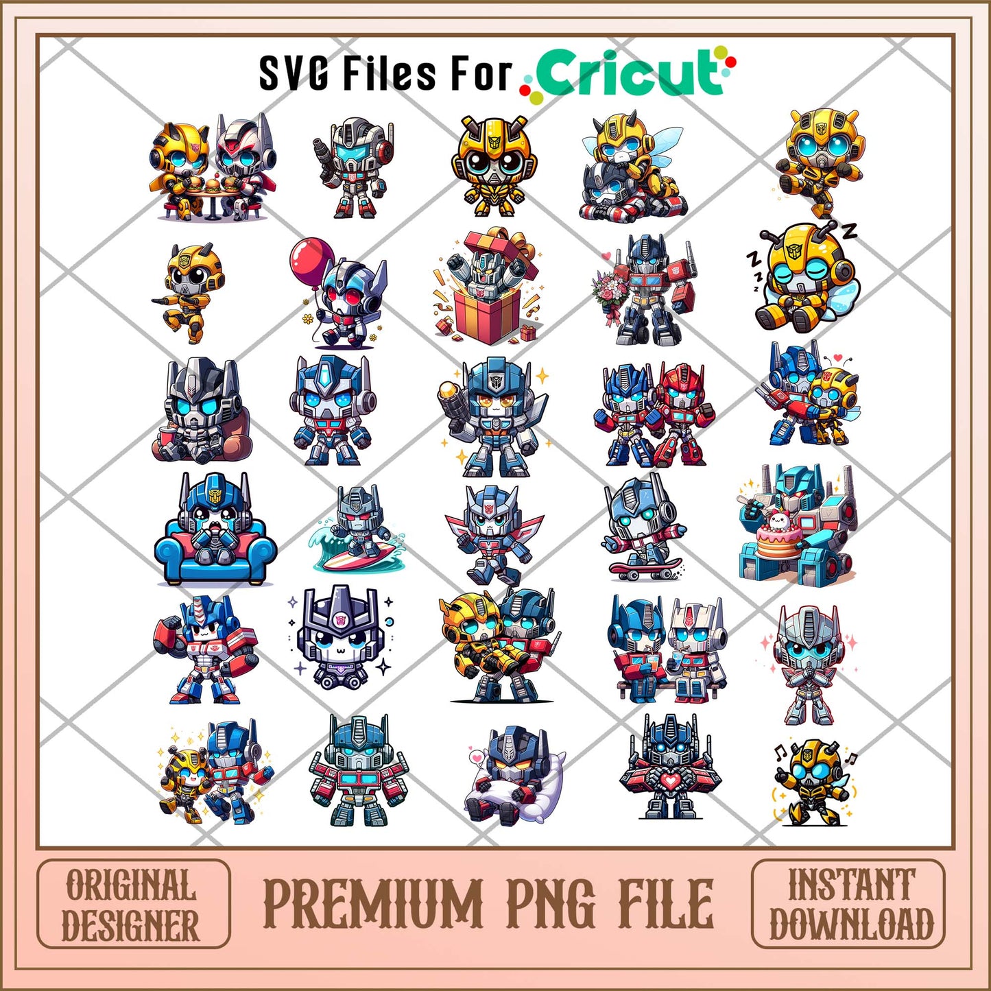 Transformers Chibi png bundle, Cute Transformers bundle – svg files for ...