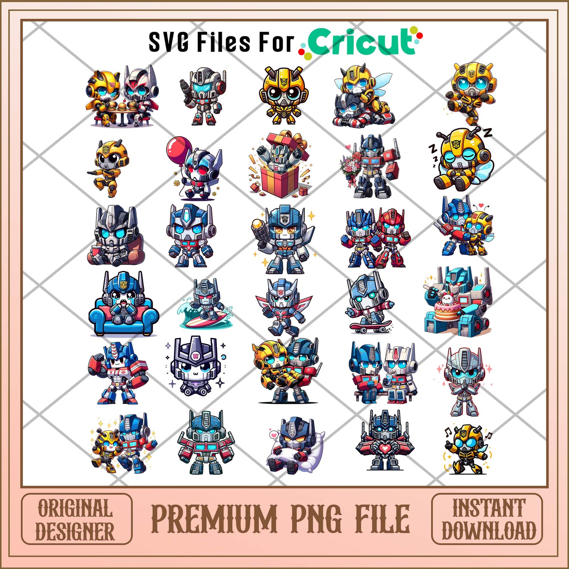 Transformers Chibi png bundle, Cute Transformers bundle – svg files for ...