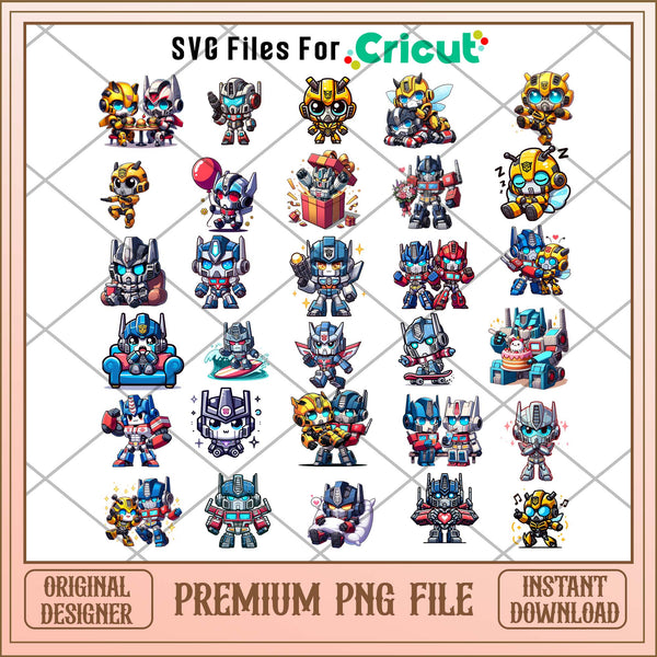 Transformers Chibi png bundle, Cute Transformers bundle – svg files for ...