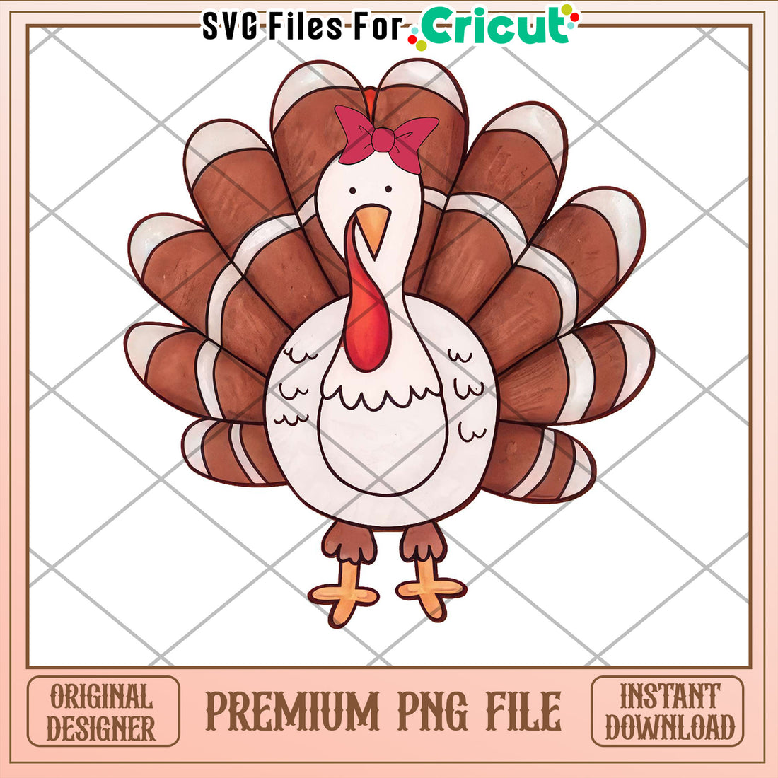 Cute Turkey PNG Thanksgiving Design – svg files for cricut