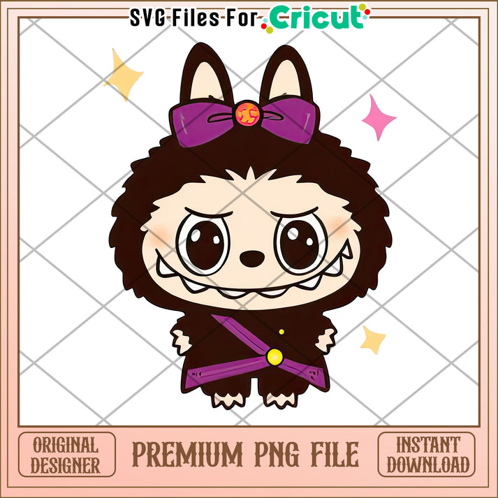 Cute labub with bowtie png, labubu halloween png, pop mart labubu doll ...