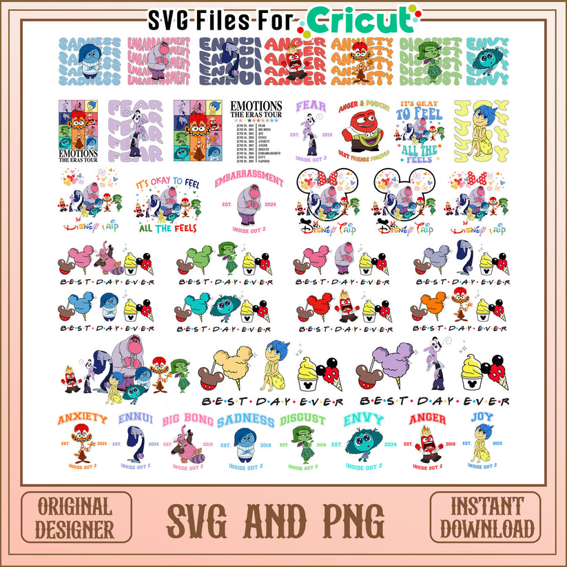 Inside out 2 characters name design bundle svg, Inside out 2 svg – svg ...