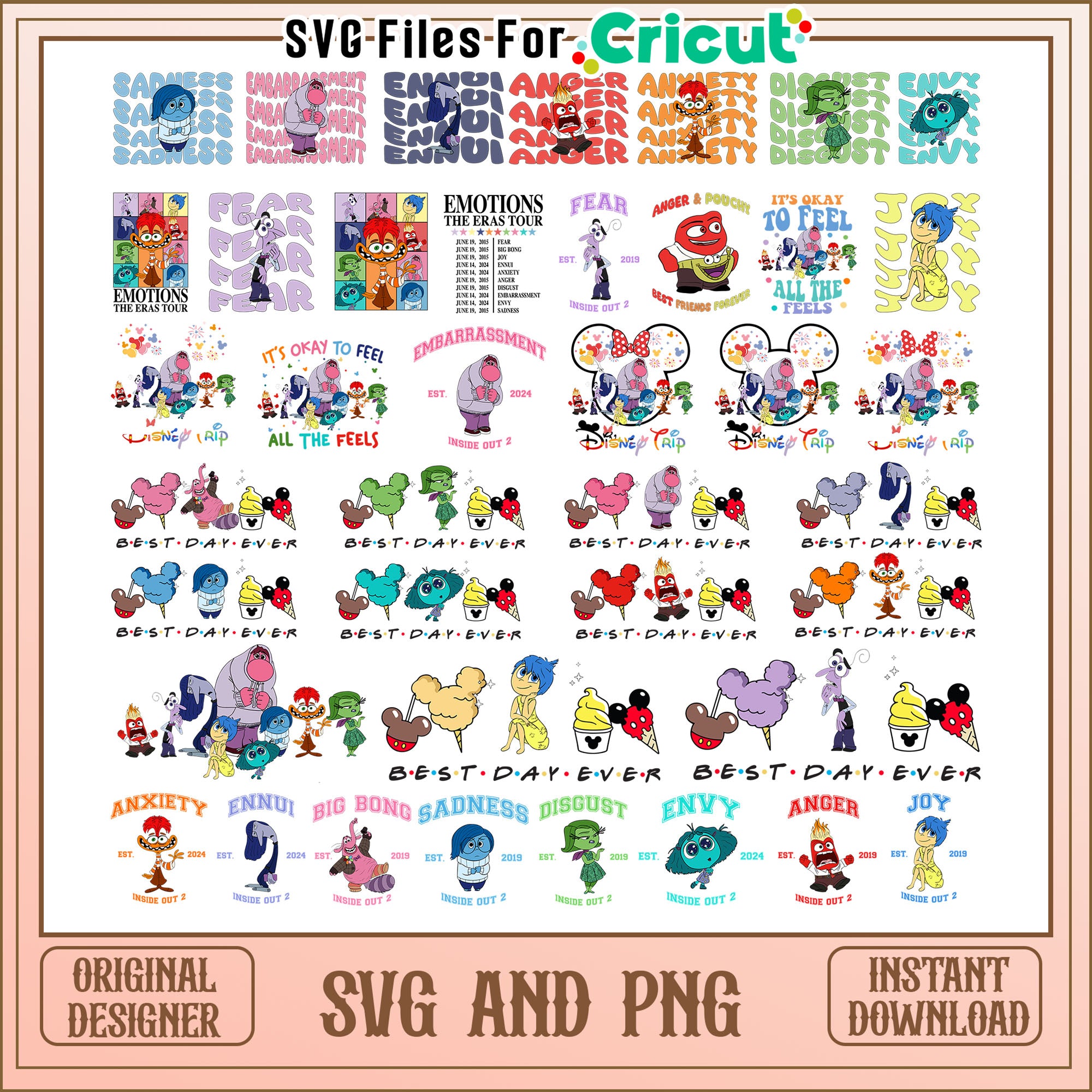 Inside out 2 characters name design bundle svg, Inside out 2 svg – svg ...