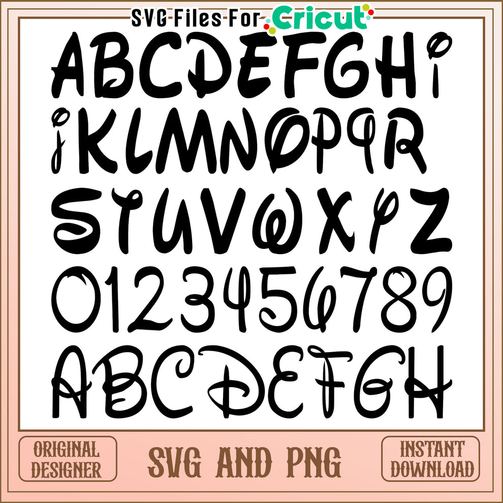 Disney cartoon font design bundle svg, disney fonts svg – svg files for ...