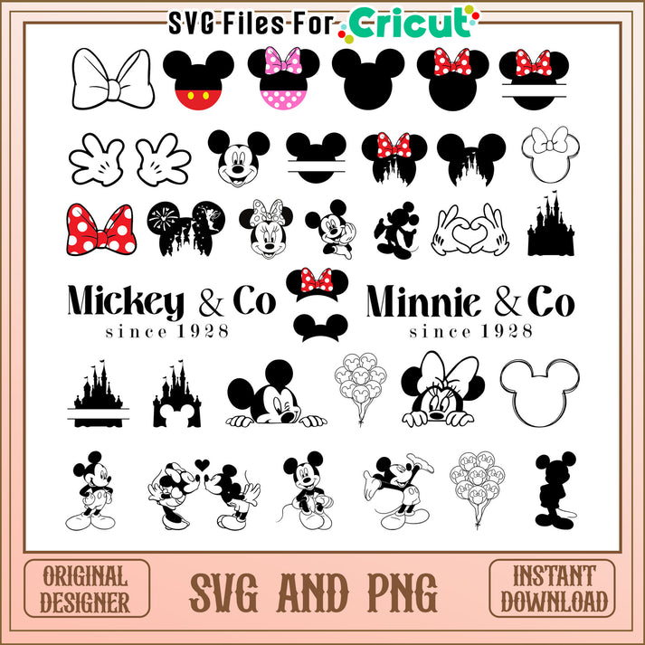 Mickey and co since 1928 bundle svg, mickey black and white svg – svg ...