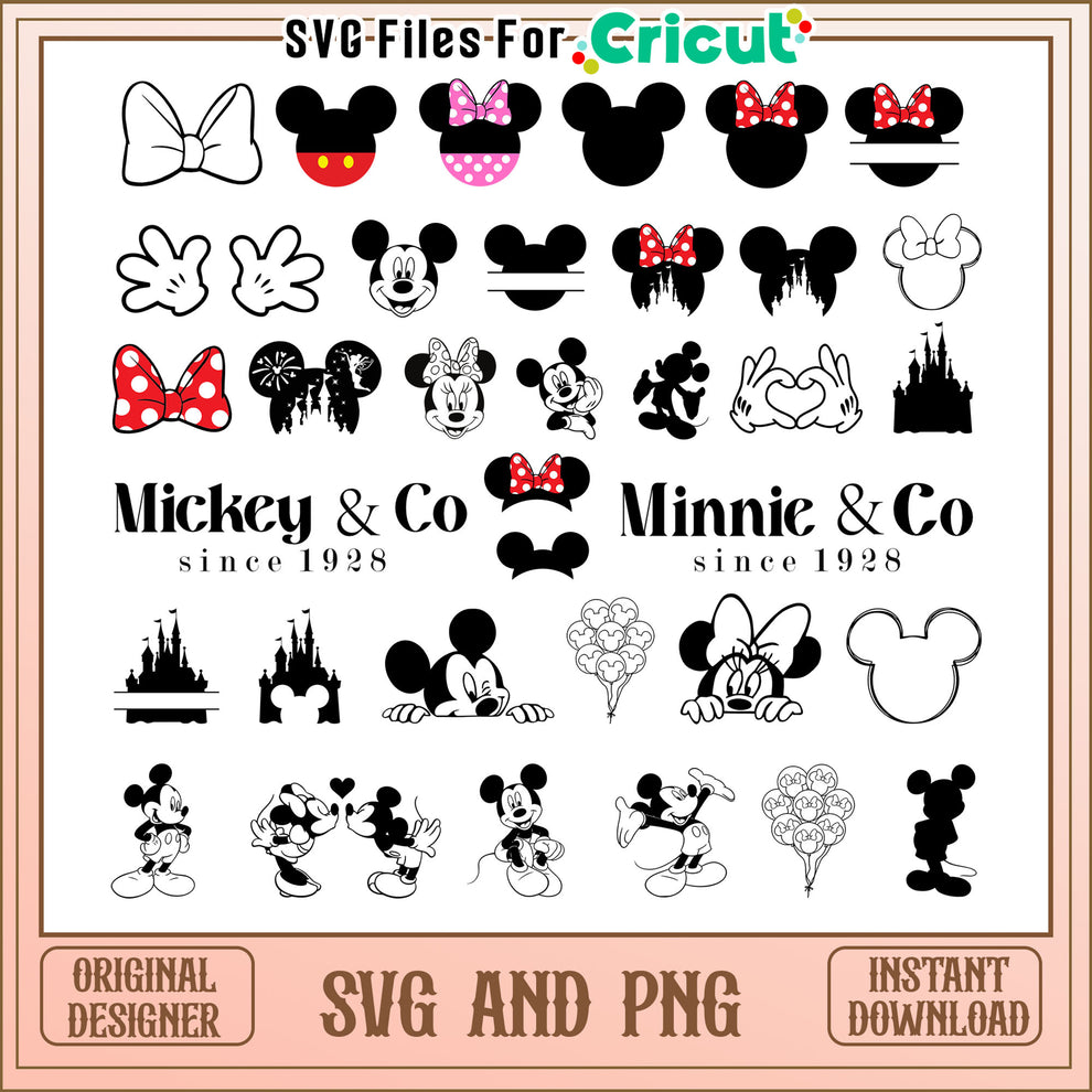 Mickey and co since 1928 bundle svg, mickey black and white svg – svg ...