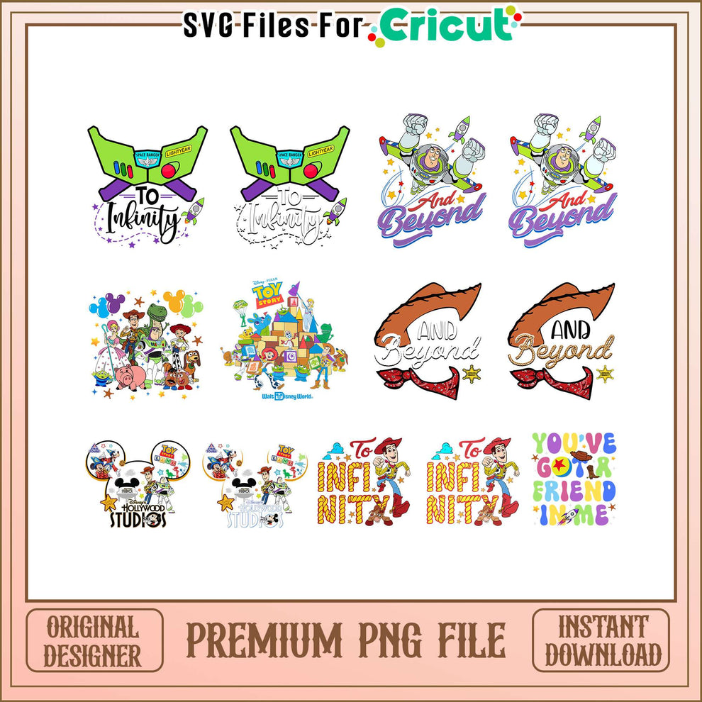 Disney toy story hollywood studio bundle png, to infinity and beyond p ...
