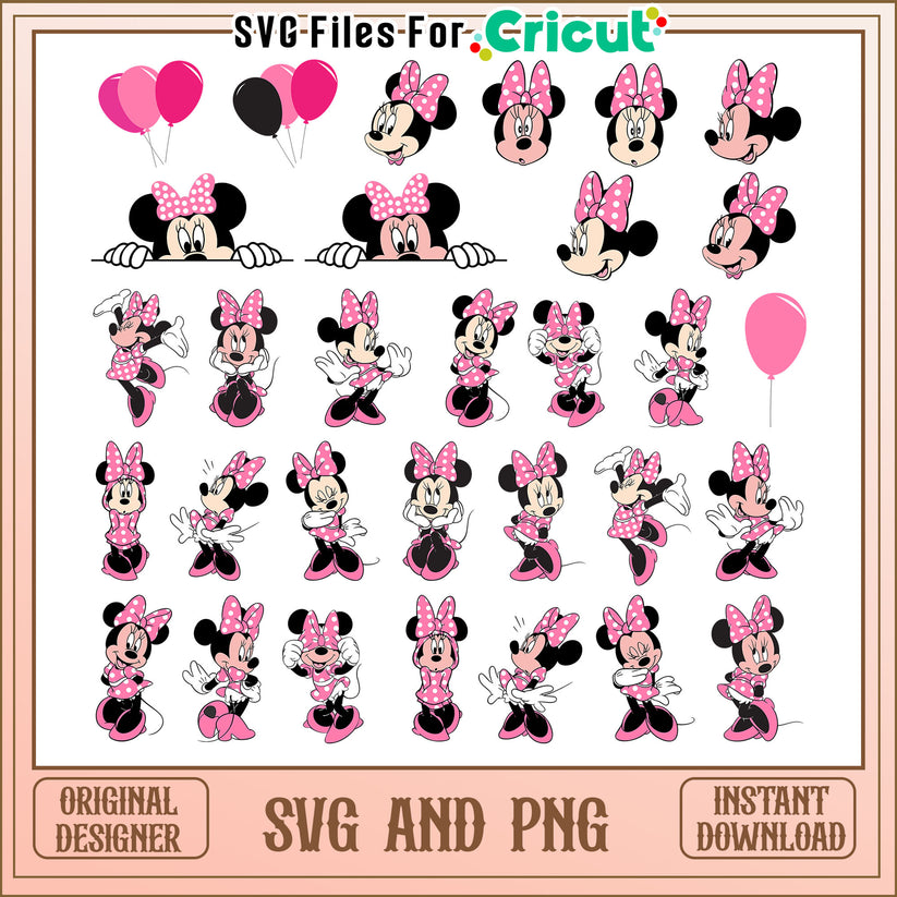 Disney minnie mouse pink bundle svg, Minnie mouse svg, disney svg – svg ...