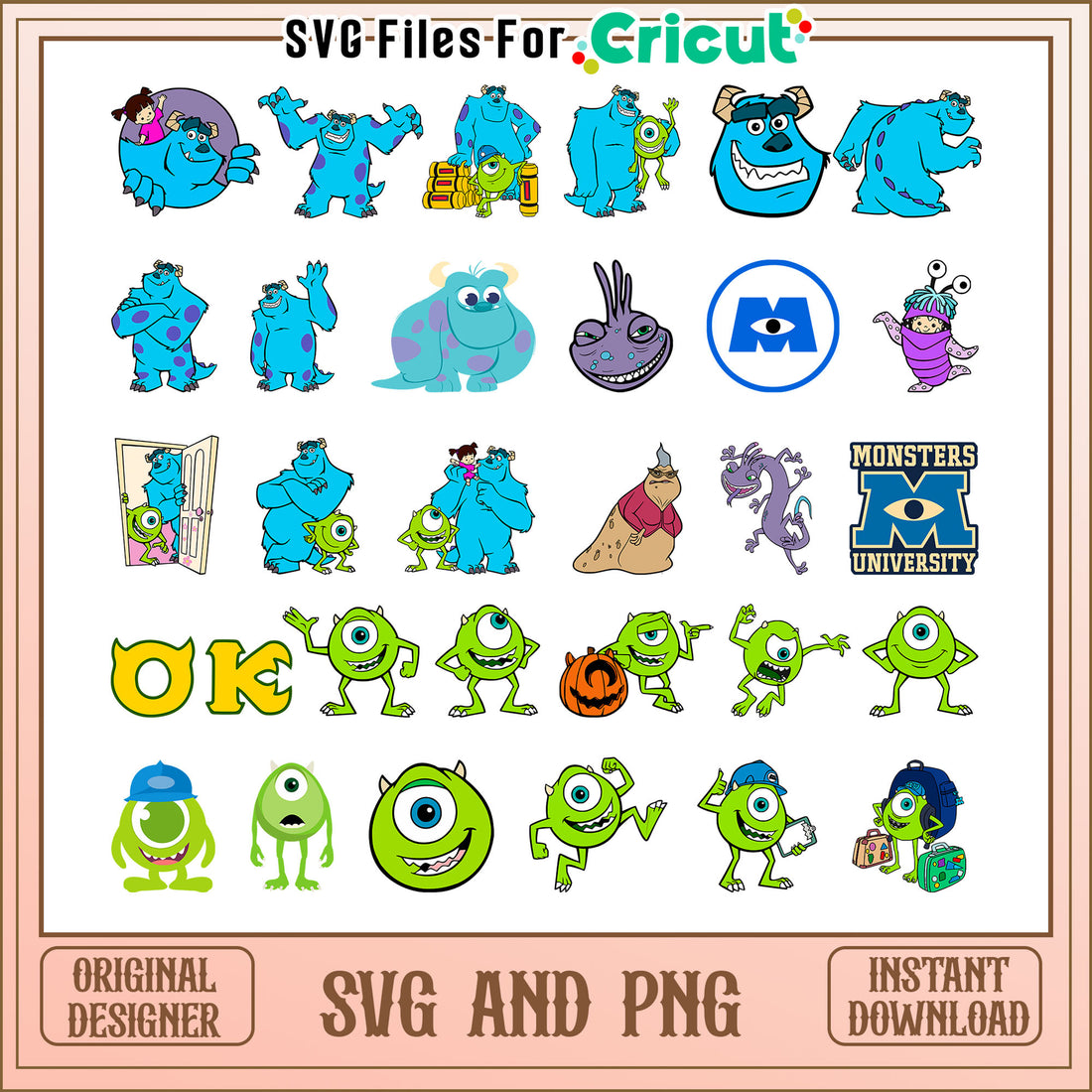 Monsters, Inc characters bundle svg, mike wazowski and sully svg – svg ...