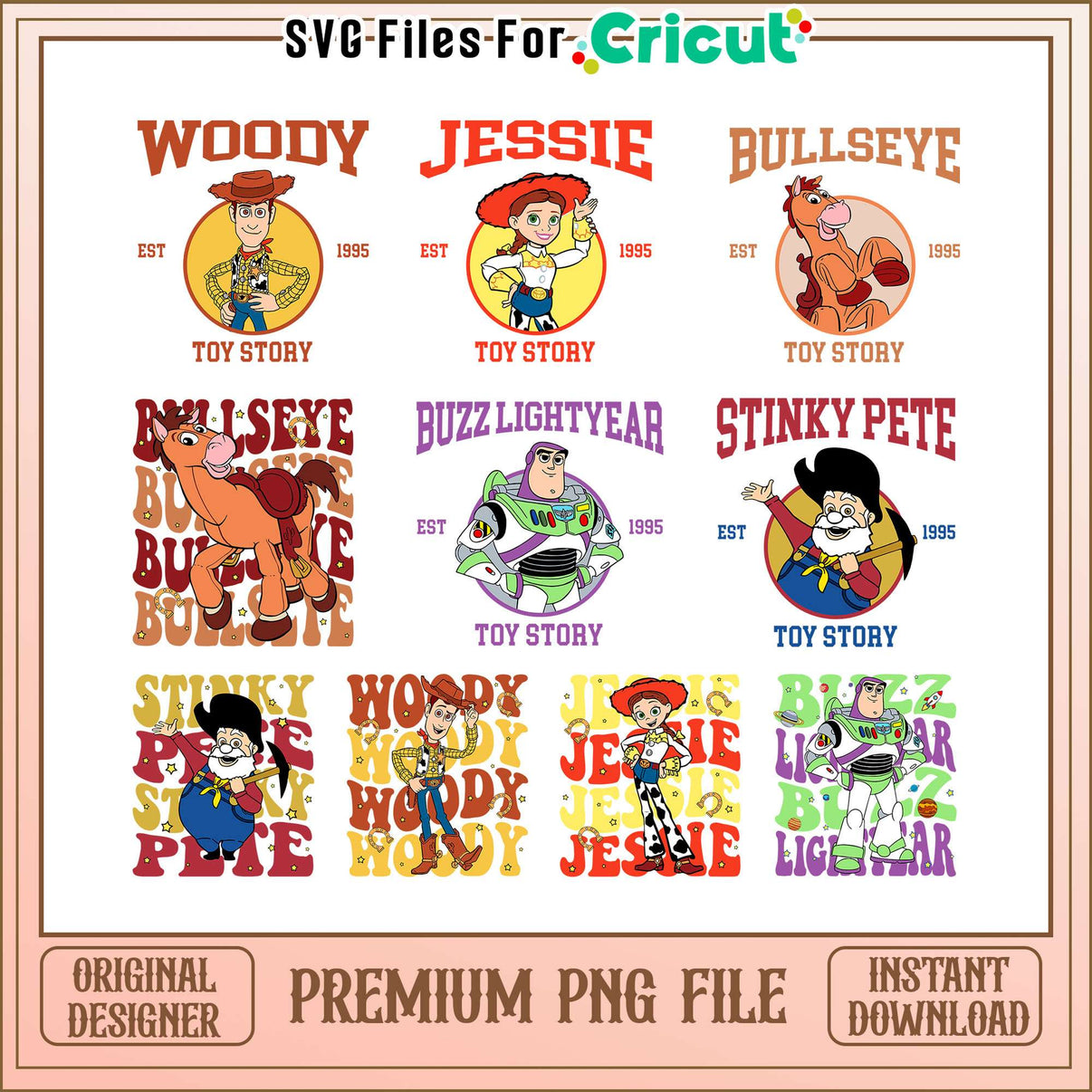 Toy story member name design bundle png, Toy story png – svg files for ...
