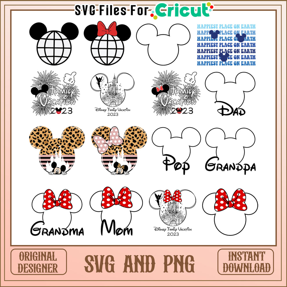 Disney mouse head family bundle svg, mouse head svg, disney svg – svg ...