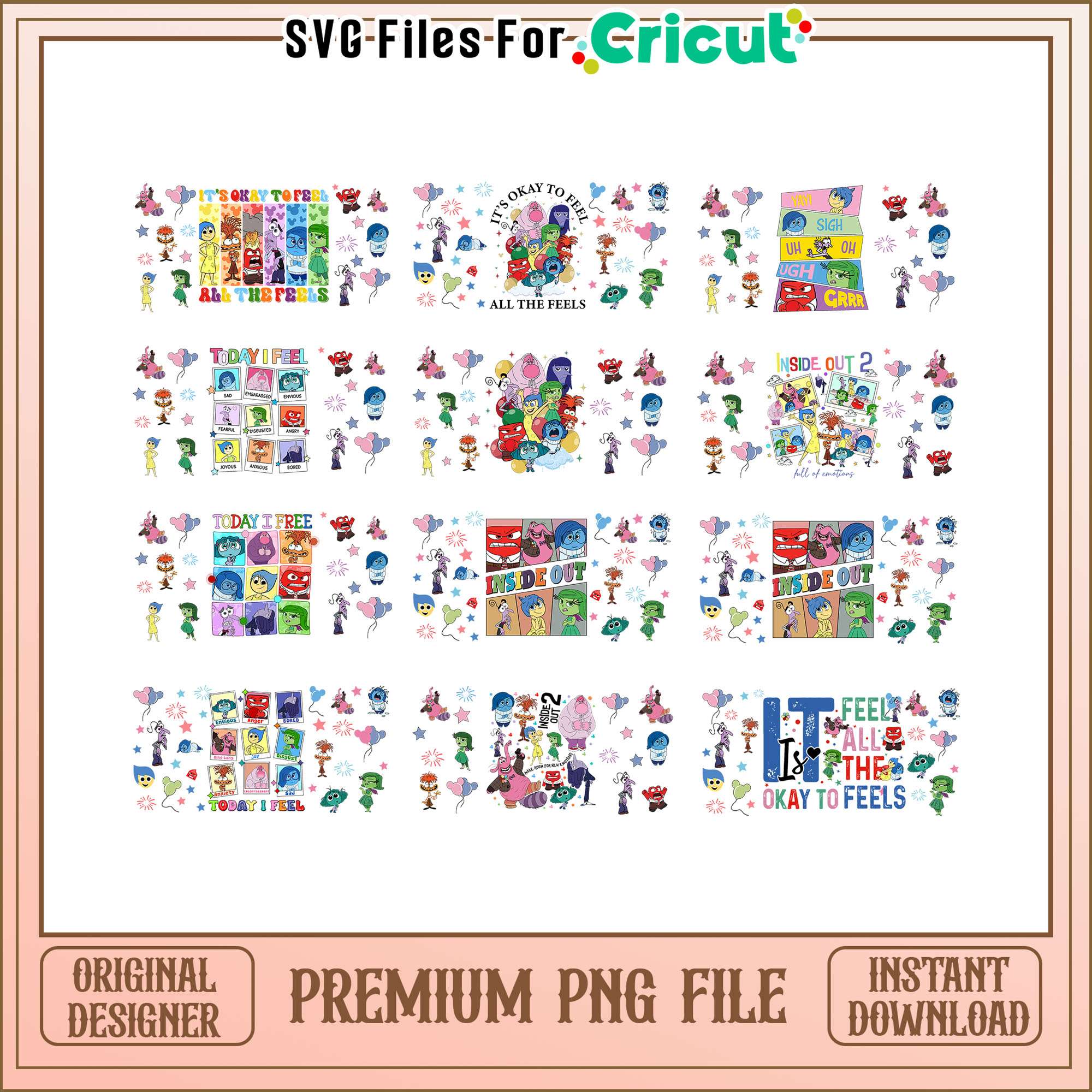 Inside out 2 glass can design bundle png, cartoon inside out png – svg ...
