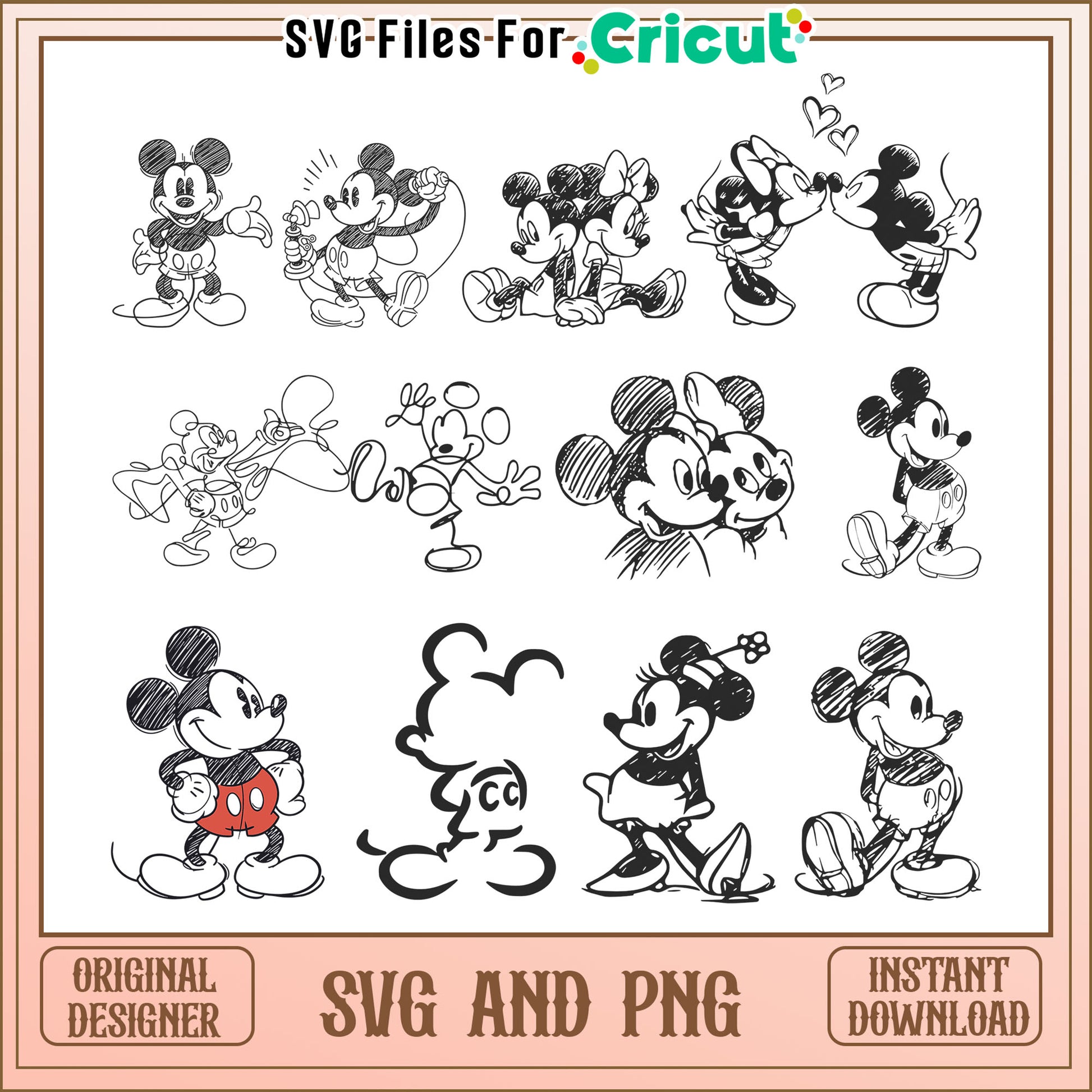 Mickey mouse black white bundle svg, minnie and mickey svg – svg files ...