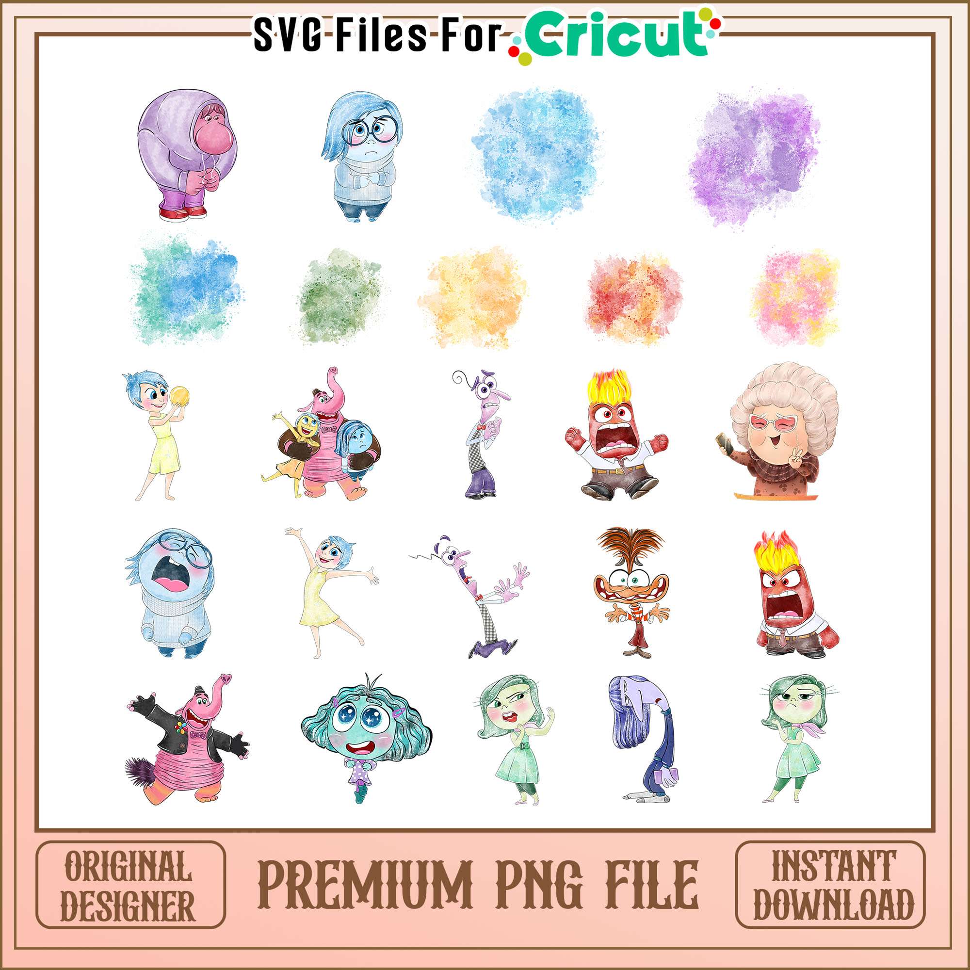 Inside out characters watercolor bundle png, Inside out png – svg files ...