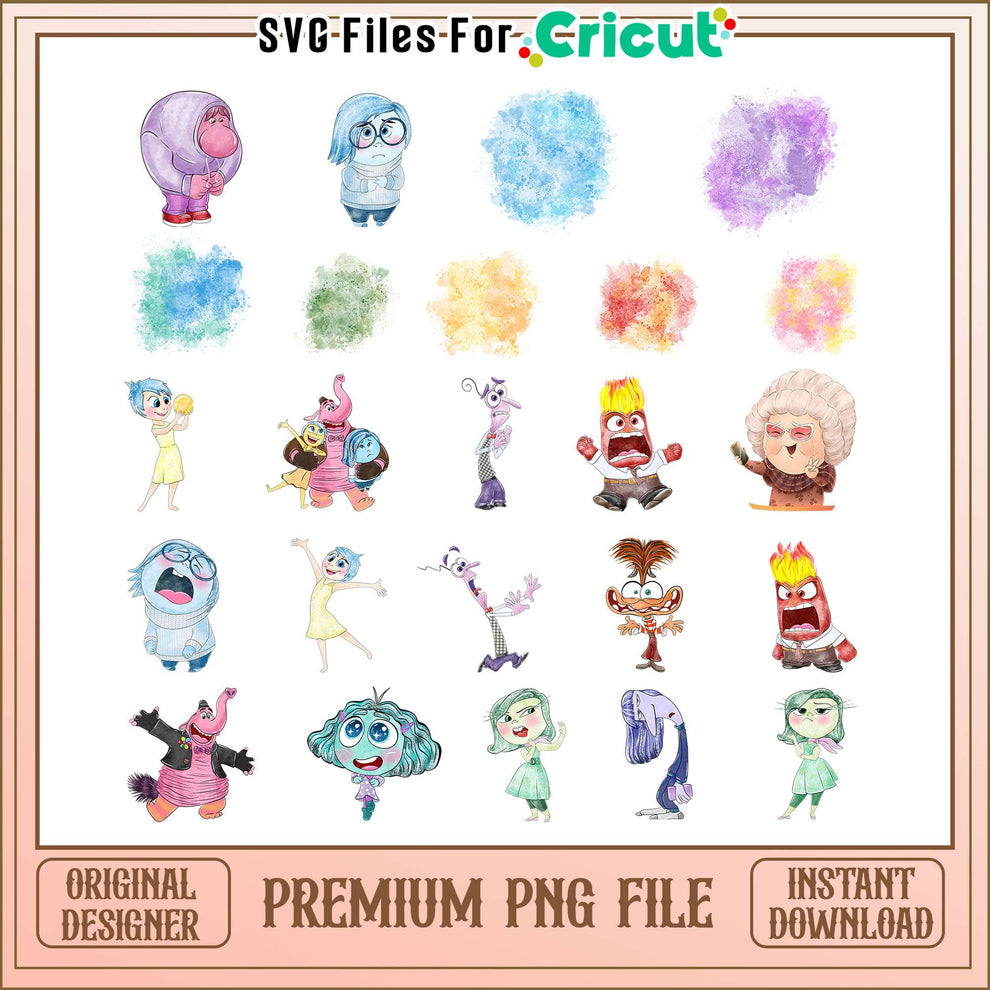 Inside out characters watercolor bundle png, Inside out png – svg files ...
