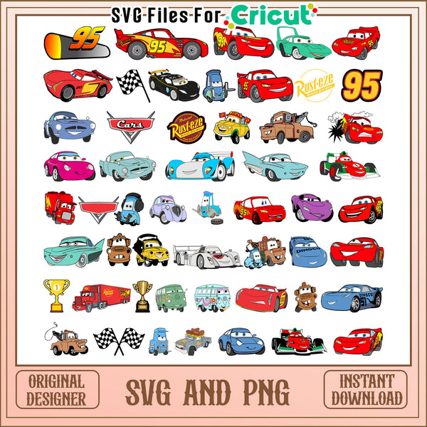 Disney cars characters bundle design svg, disney pixar cars svg – svg ...