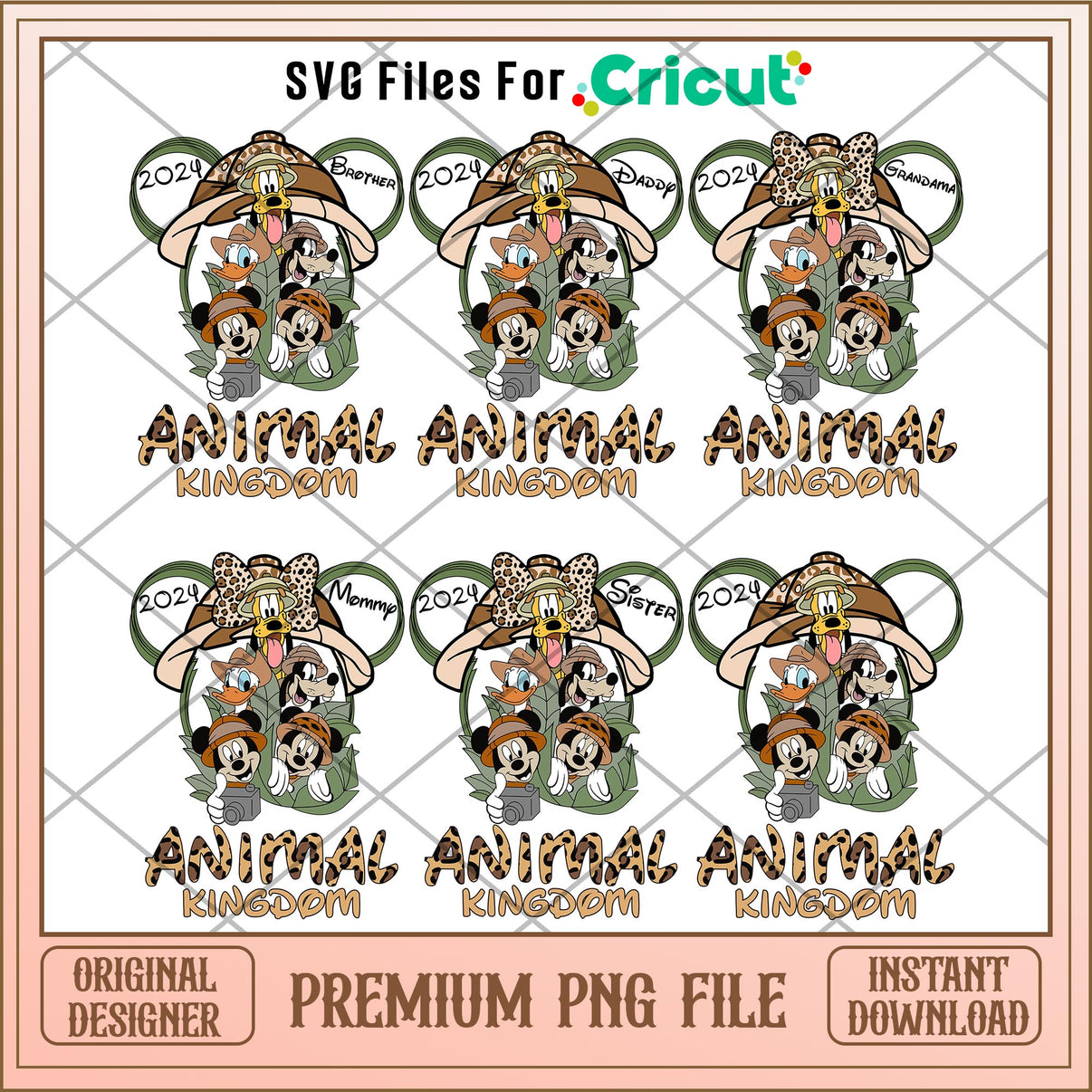 Disney Animal Kingdom Family PNG Bundle – svg files for cricut