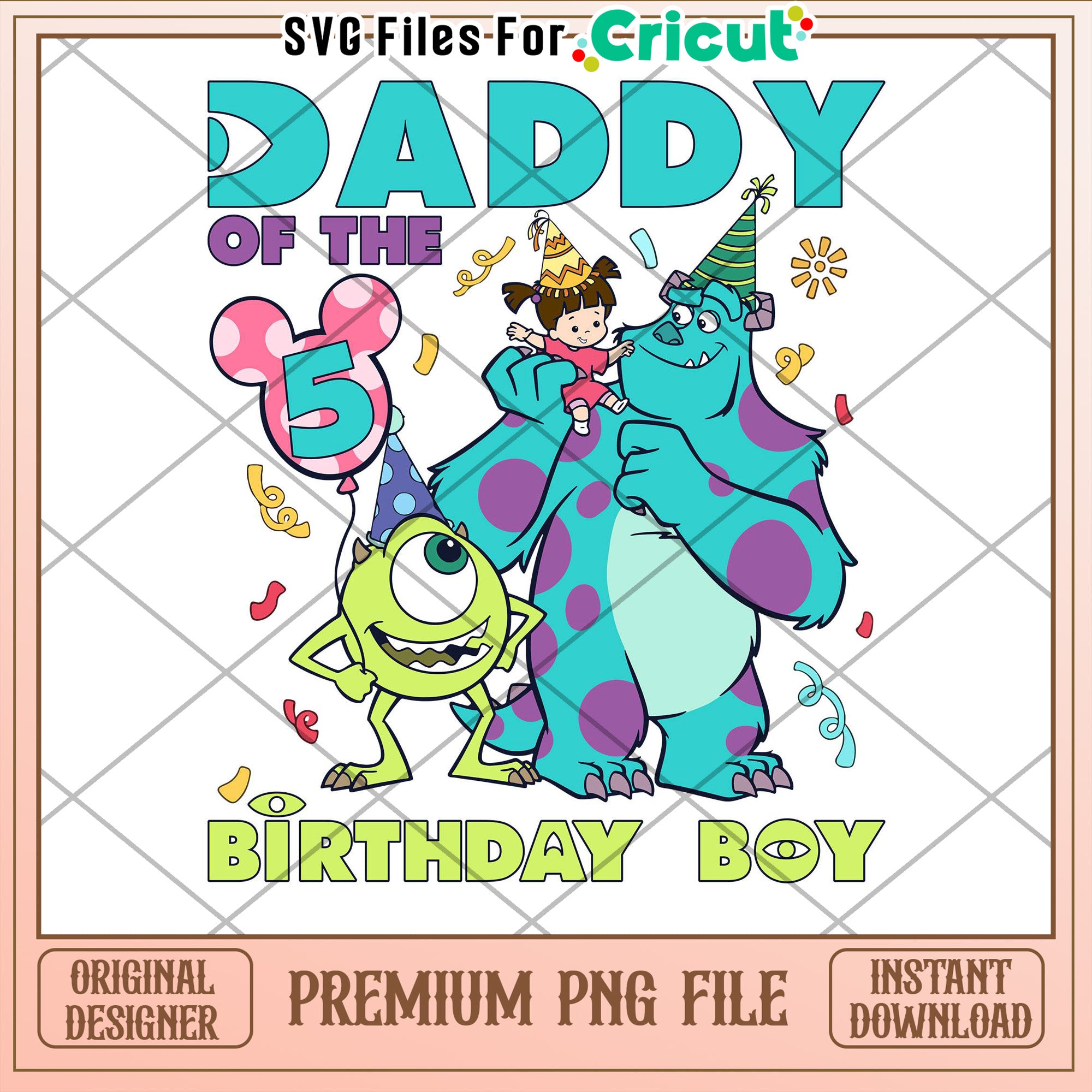 Daddy of the 5th Birthday PNG – svg files for cricut
