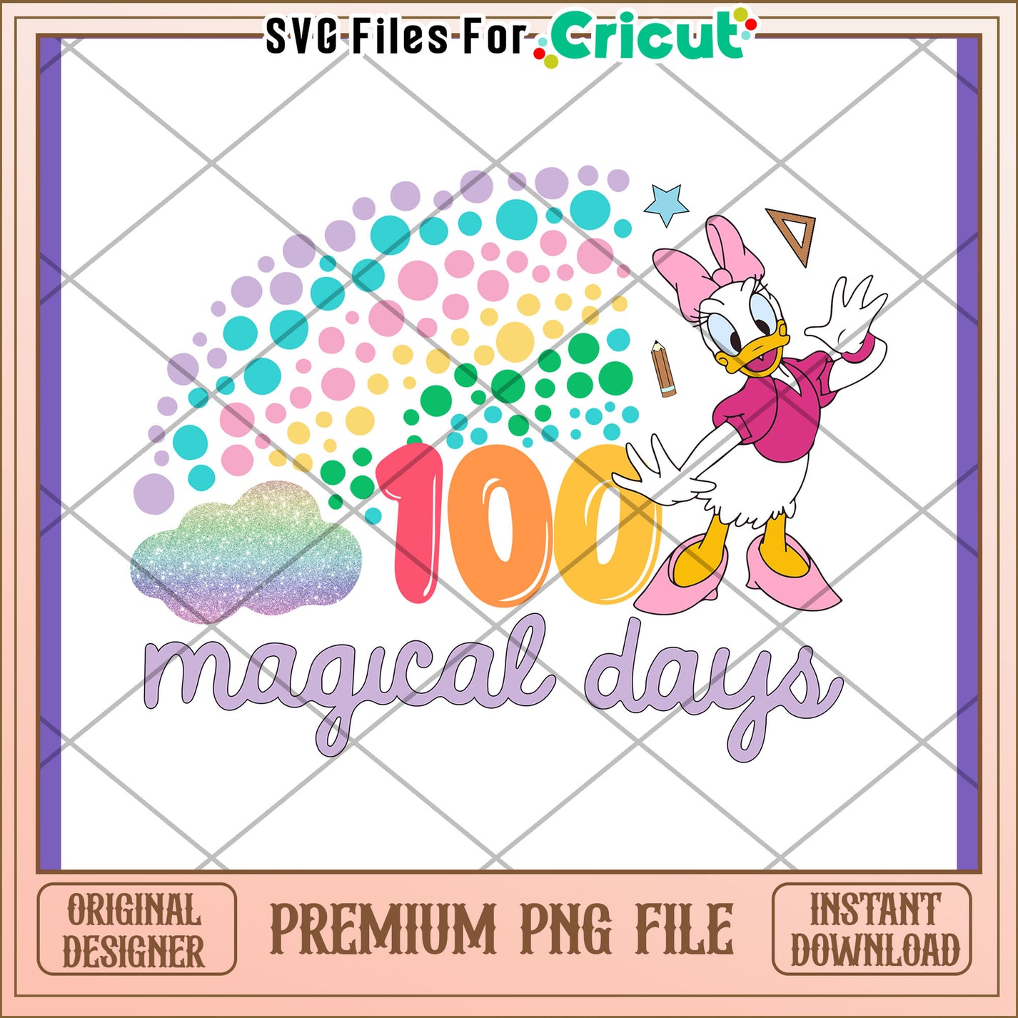 Daisy Duck 100 Magical Days PNG – svg files for cricut