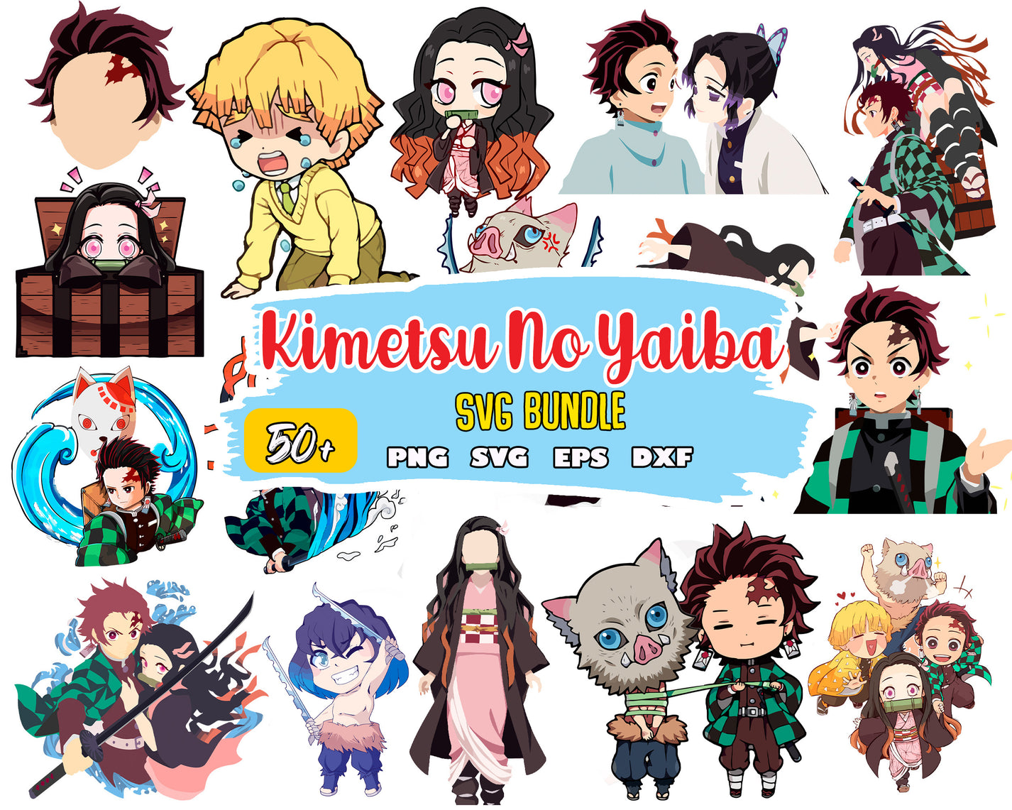 Demon slayer characters chibi bundle svg, demon slayer anime svg – svg ...