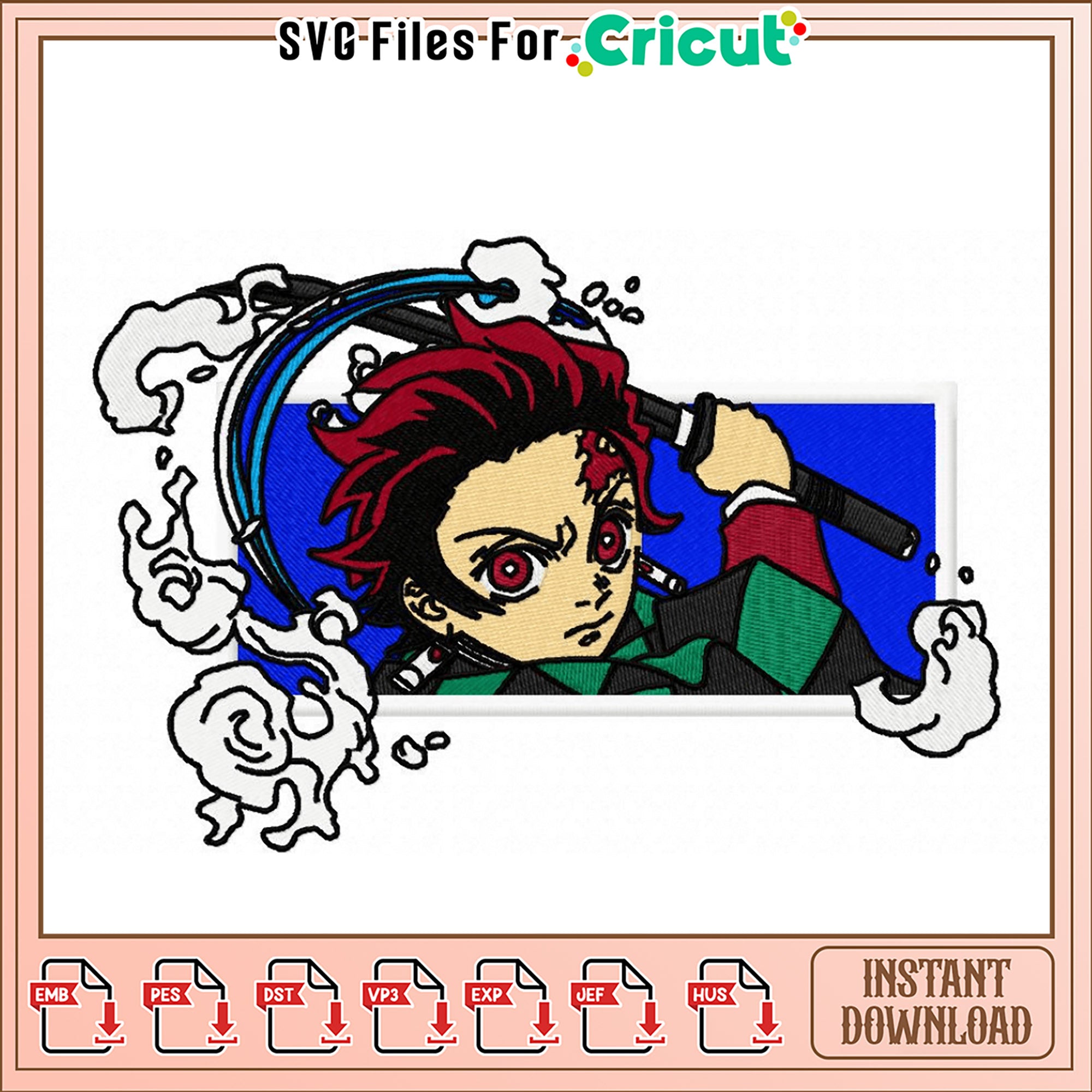 Demon Slayer Embroidery Design Instant Download File – svg files for cricut