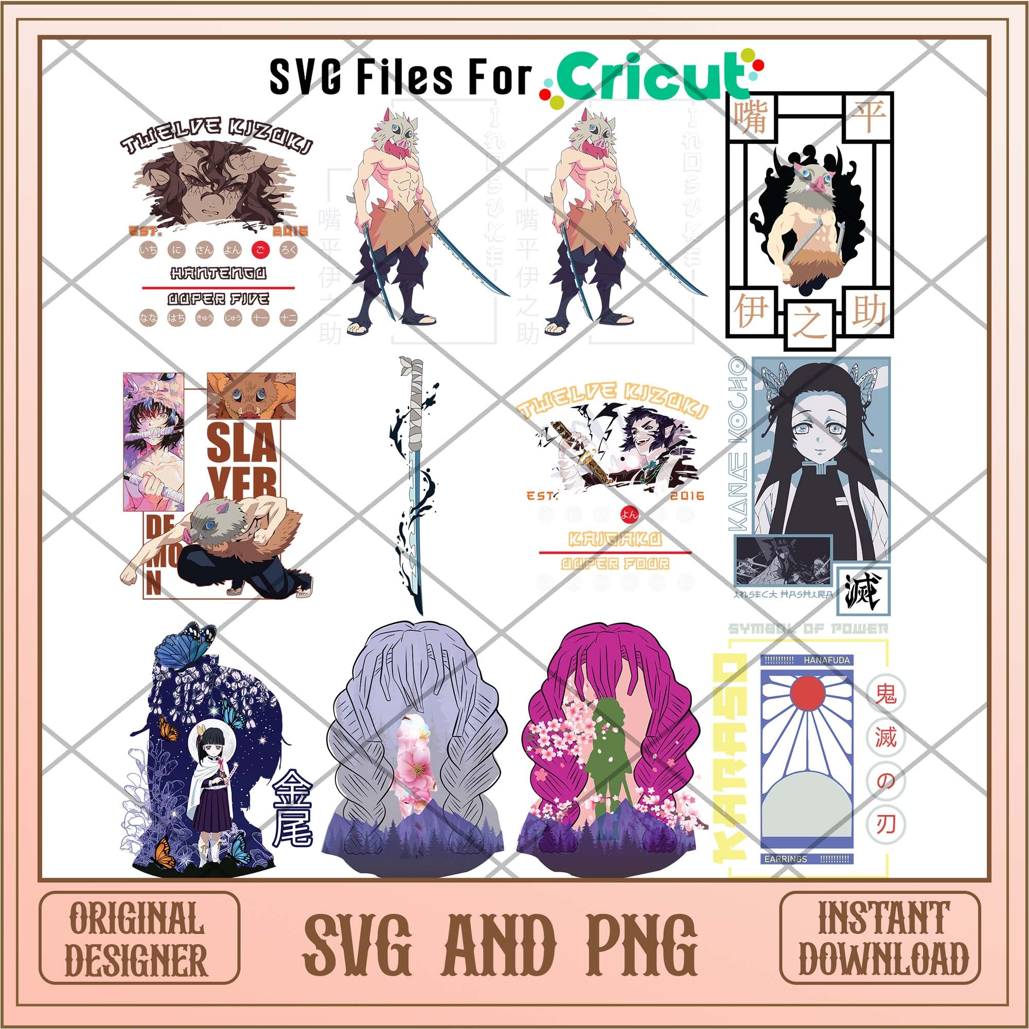 Demon Slayer shadow characters svg bundle – svg files for cricut