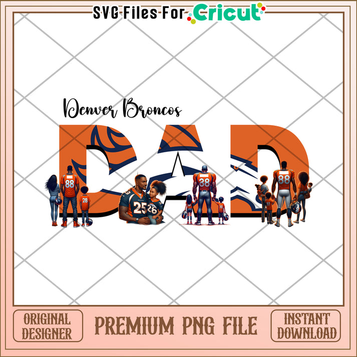 Denver Broncos Dad Design for Sports Fans, Premium PNG Download – svg ...