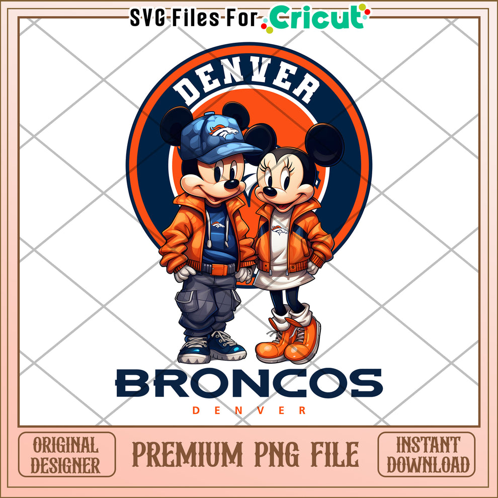 Denver Broncos PNG, Mickey and Minnie Mouse Cartoon Design – svg files ...