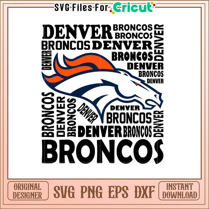 Denver Broncos SVG Logo Design for Crafts and Decor – svg files for cricut