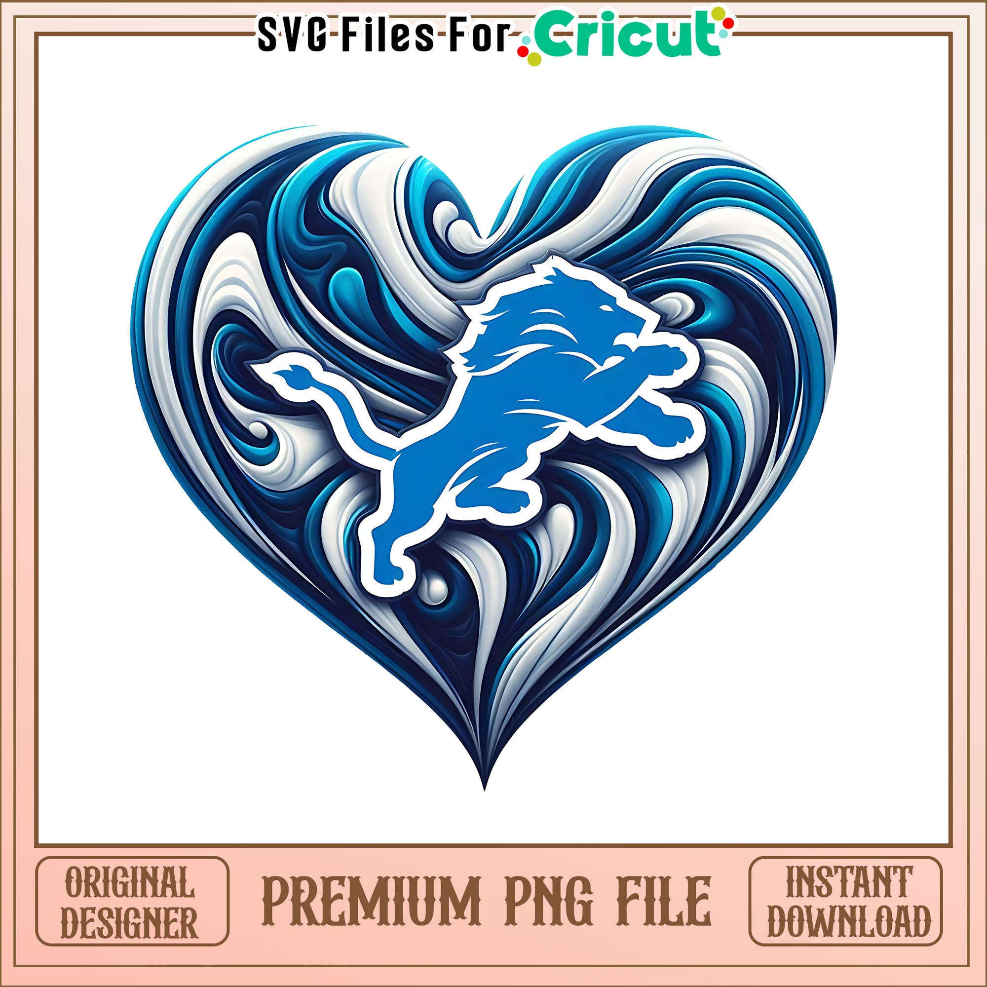 Detroit logo vintage heart png, Detroit Lions png, NFL png – svg files ...