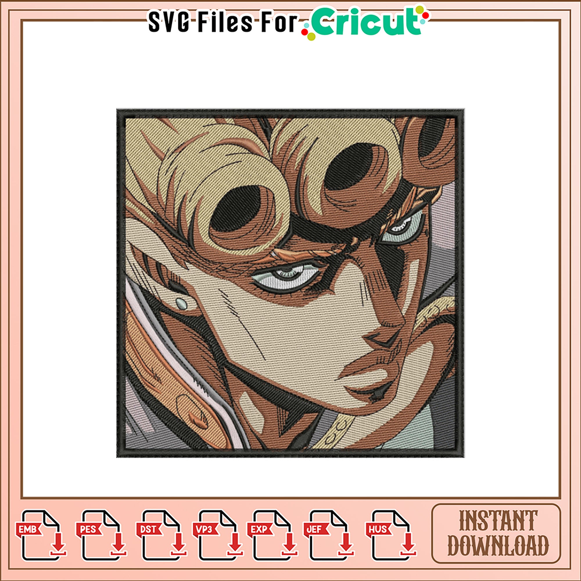 Dio Brando Embroidery Design - Instant Download – svg files for cricut