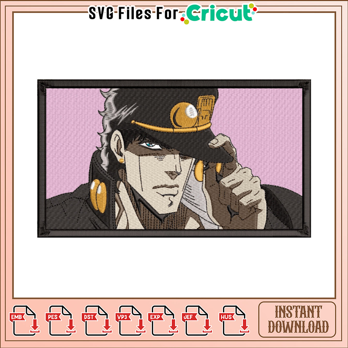 Dio Brando Embroidery Design Instant Download – svg files for cricut