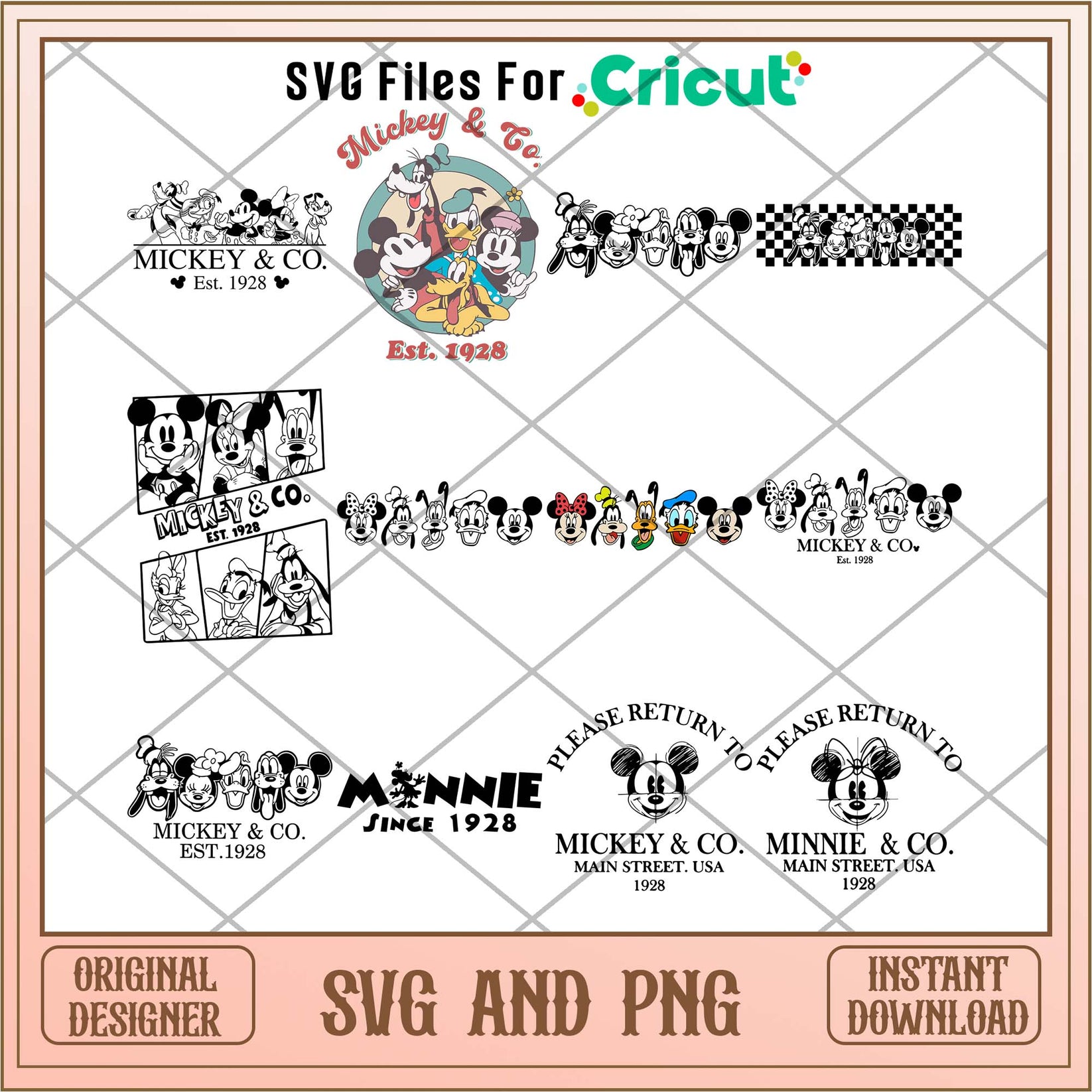 Disney cartoon since 1928 logo svg bundle – svg files for cricut