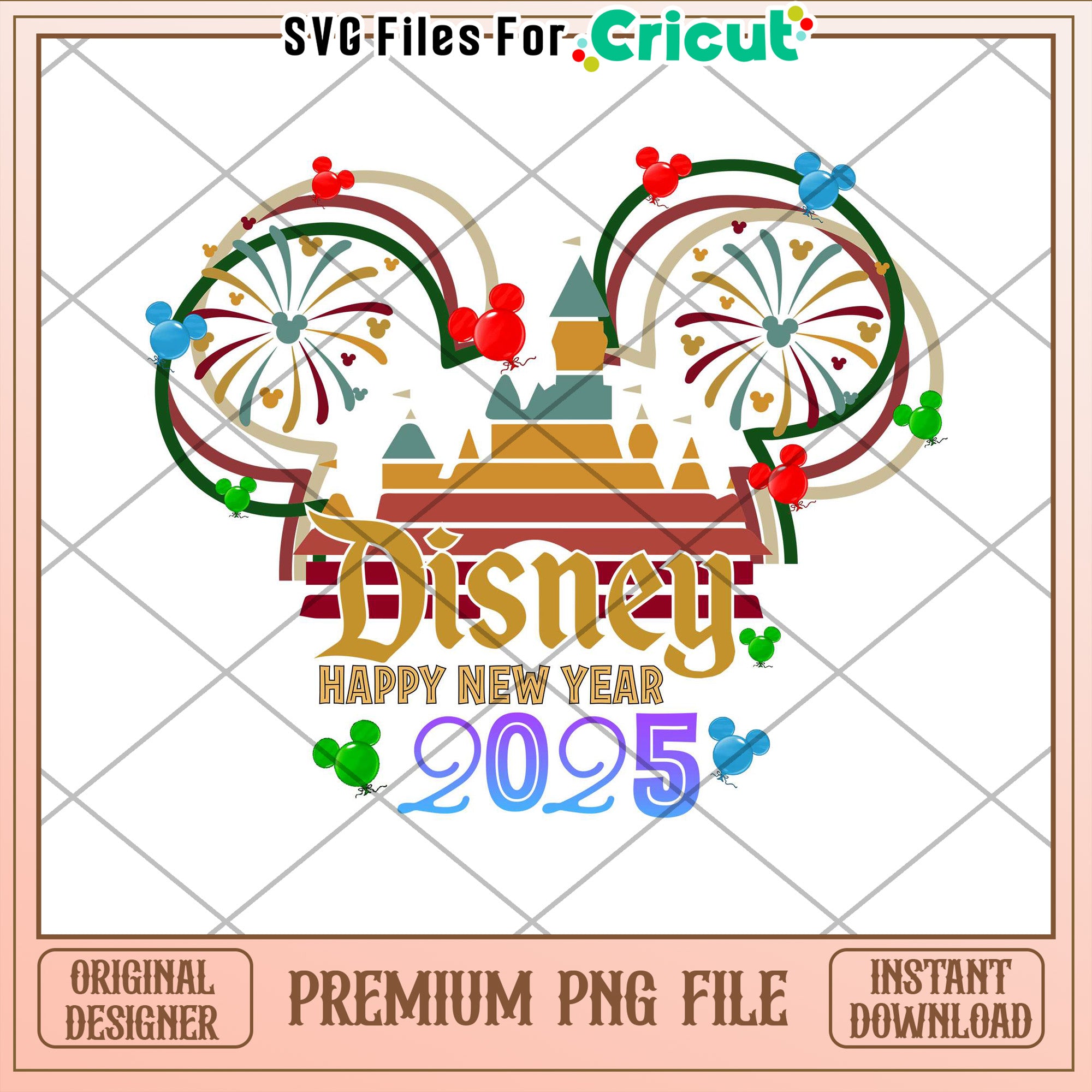Disney 2025 PNG Happy New Year Design – svg files for cricut
