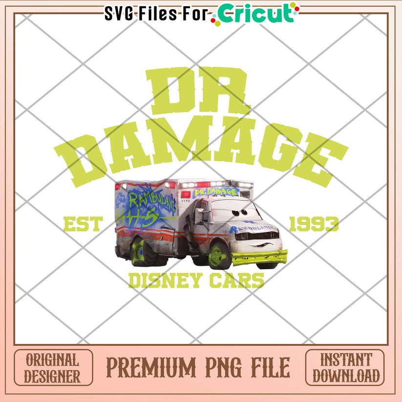 Disney Cars Dr Damage PNG – svg files for cricut