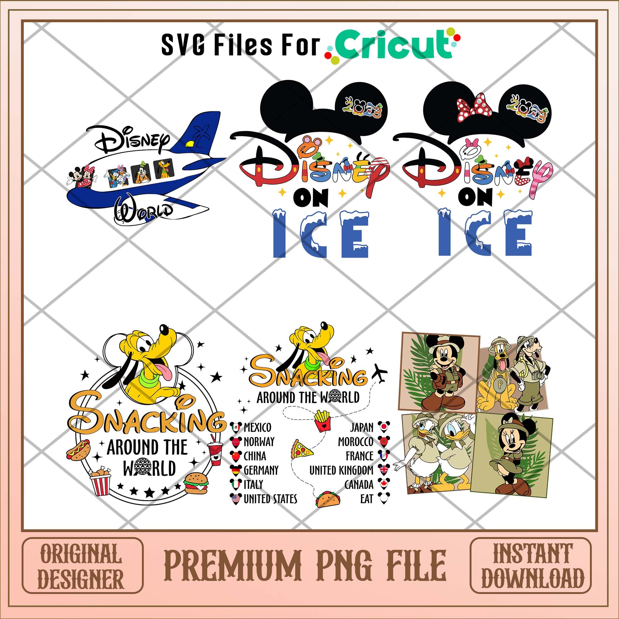Disney Cartoon characters png bundle ver 2 – svg files for cricut