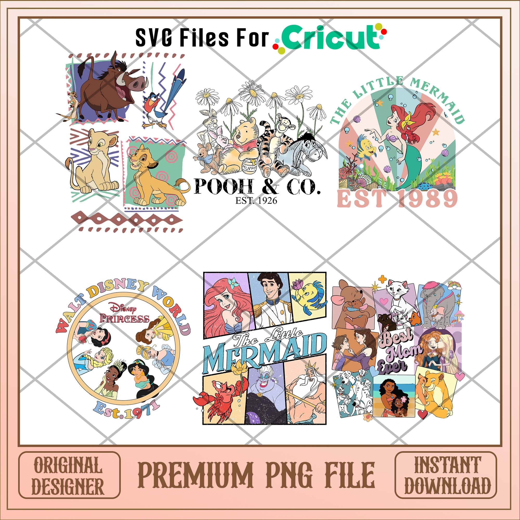 Disney Cartoon characters png bundle ver 3 – svg files for cricut