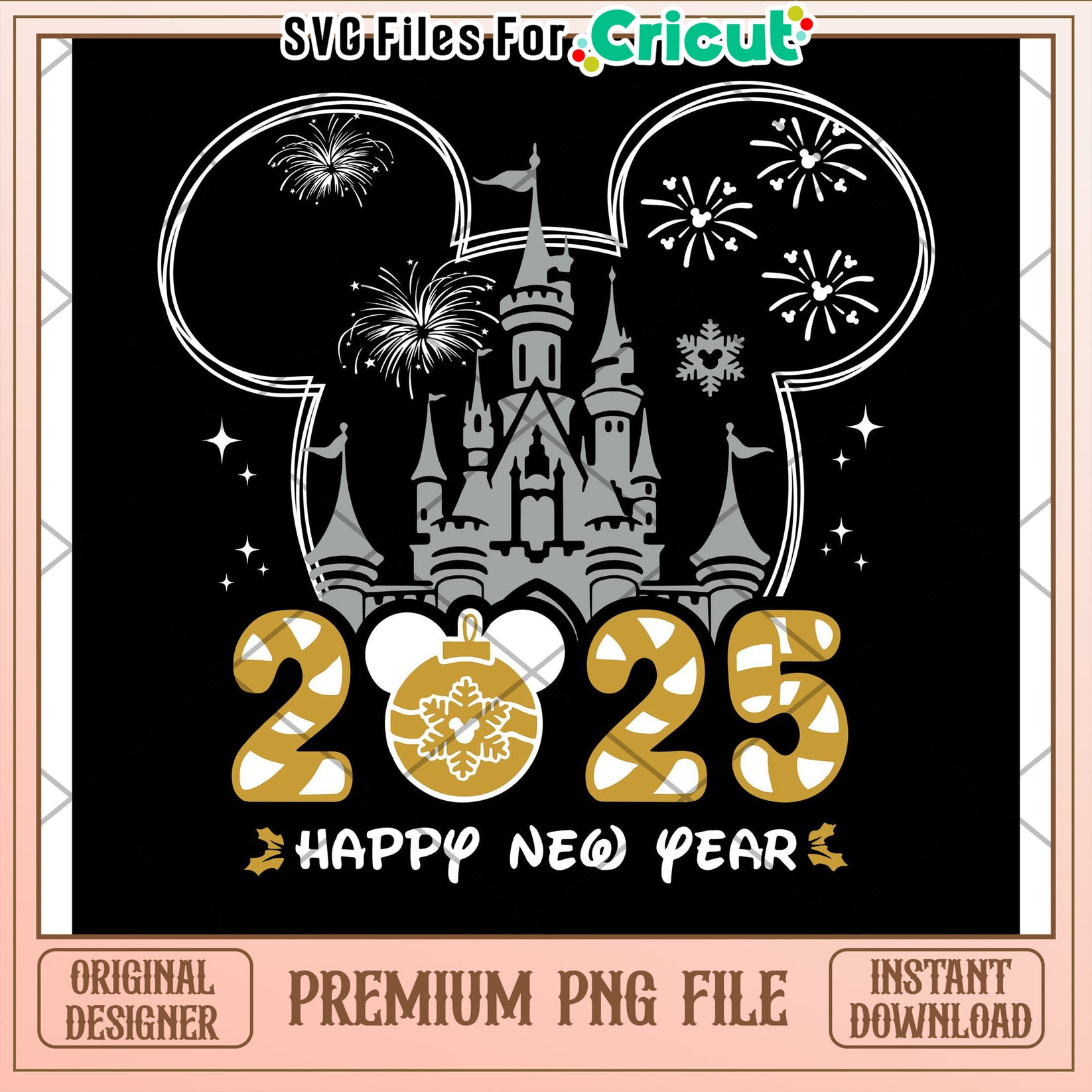 Disney Castle 2025 PNG New Year – svg files for cricut
