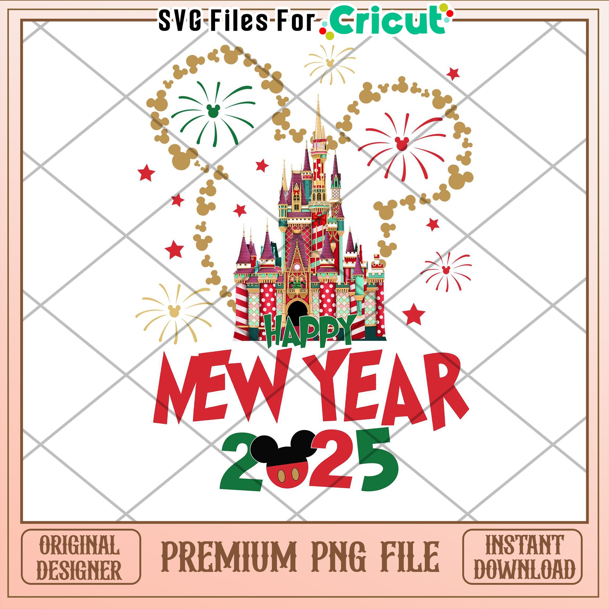Disney Castle New Year 2025 PNG – svg files for cricut